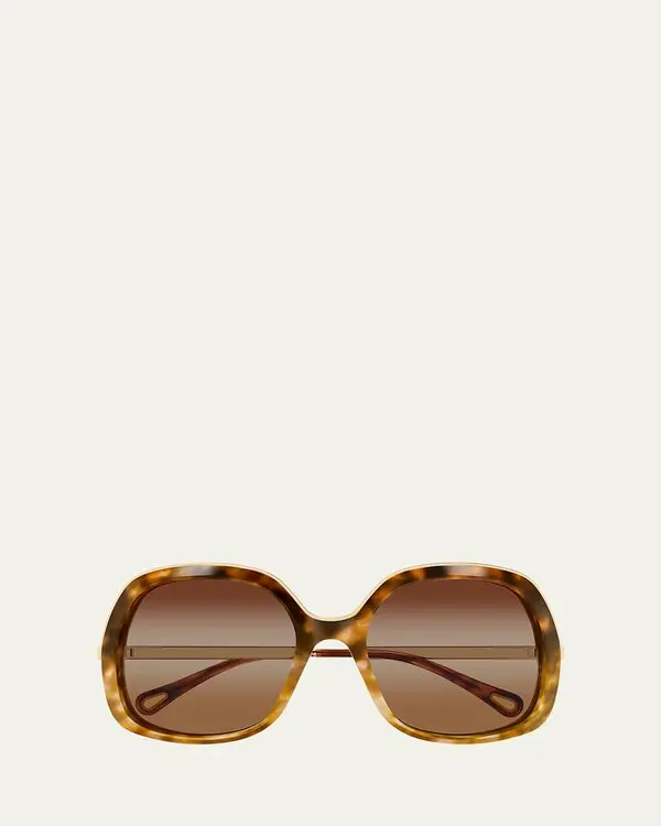 Chloé Leia Square Sunglasses - Havana