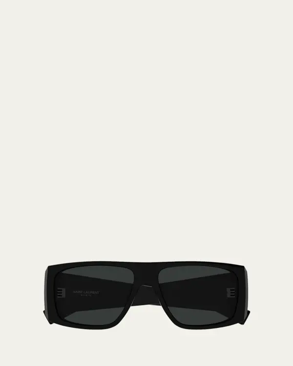 Saint Laurent 57mm Semi-shield Sunglasses - Black