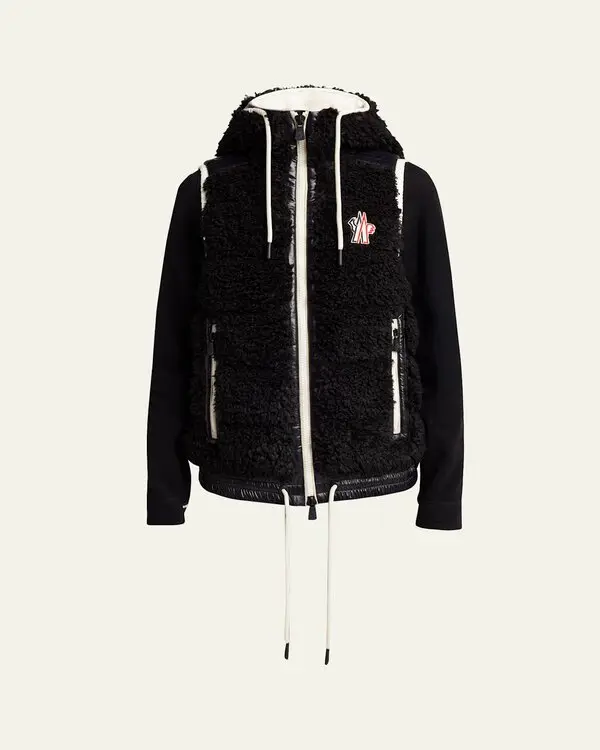 Moncler Teddy Fleece Padded Vest - Black