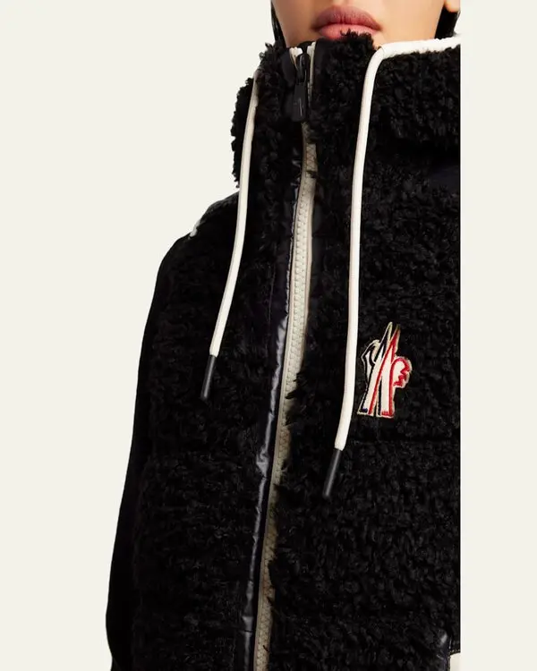 Moncler Teddy Fleece Padded Vest - Black