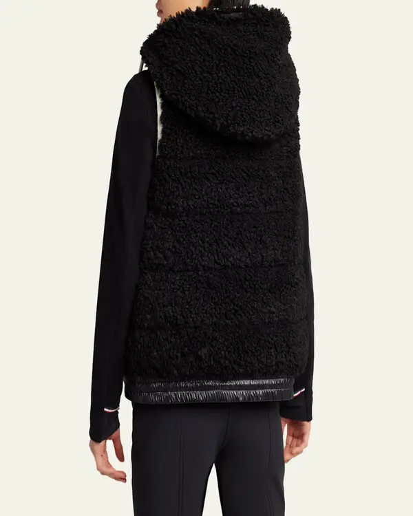 Moncler Teddy Fleece Padded Vest - Black
