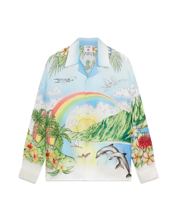 Casablanca Aloha Long Sleeve Silk Shirt - Multicolor