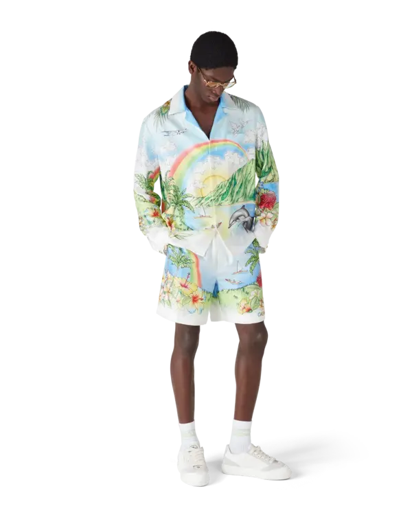 Casablanca Aloha Long Sleeve Silk Shirt - Multicolor