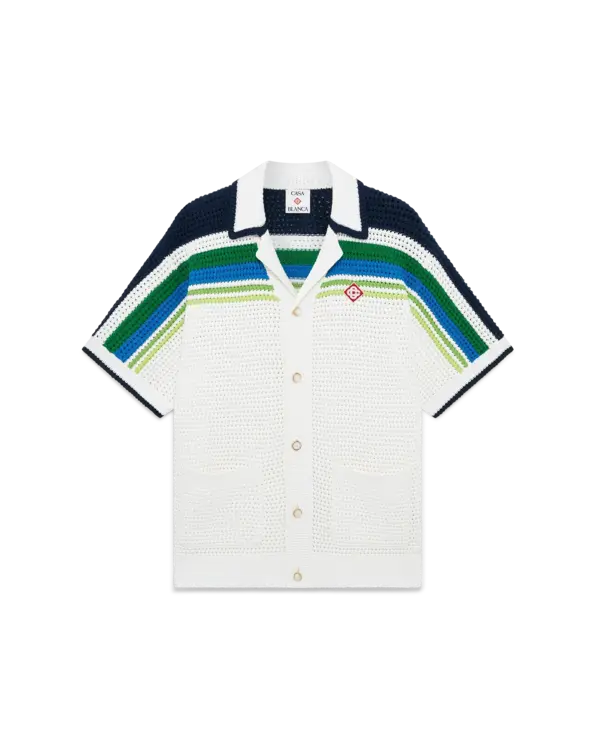Casablanca Stripe Short Sleeve Knitted Shirt - Multicolor