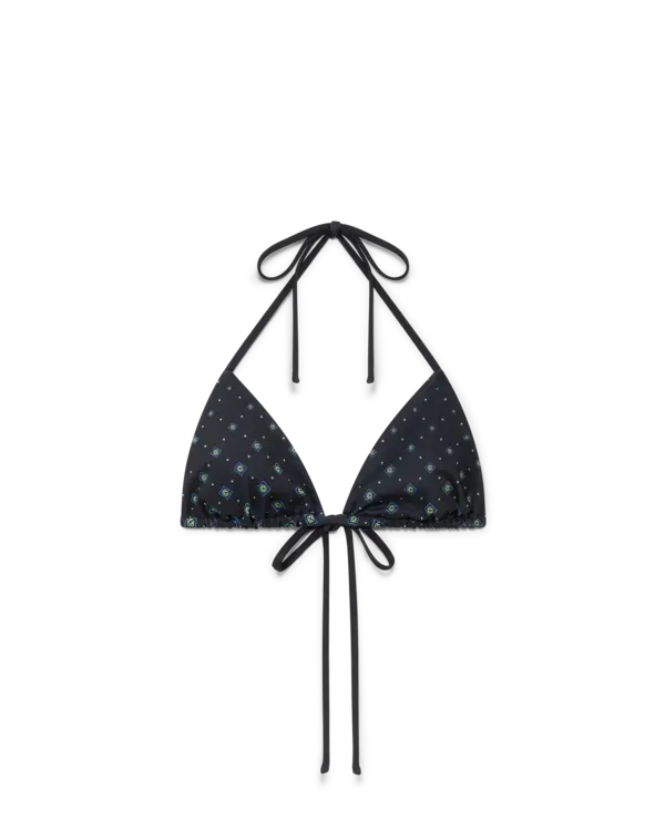 Casablanca Degrade Monogram Triangle Bikini Top - Black