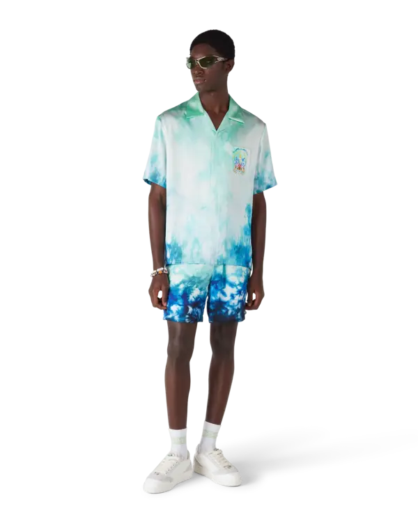 Casablanca Surf Lotus Silk Shorts - Multicolor