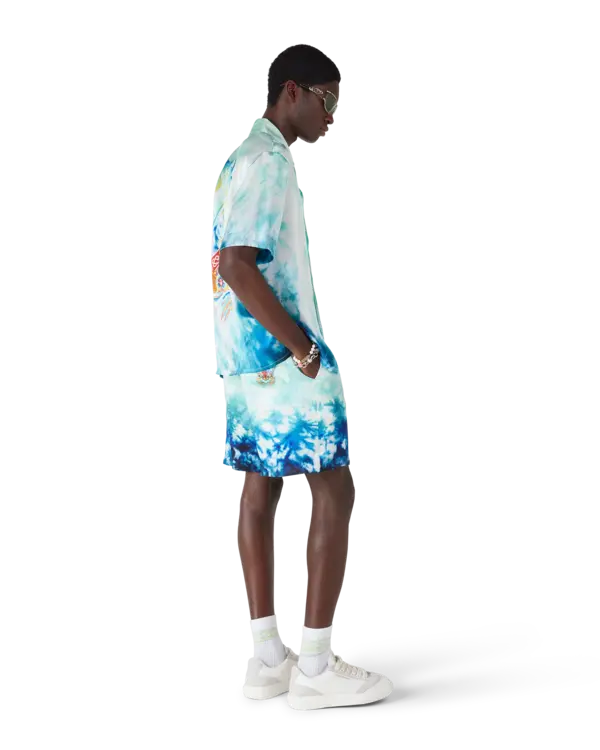 Casablanca Surf Lotus Silk Shorts - Multicolor