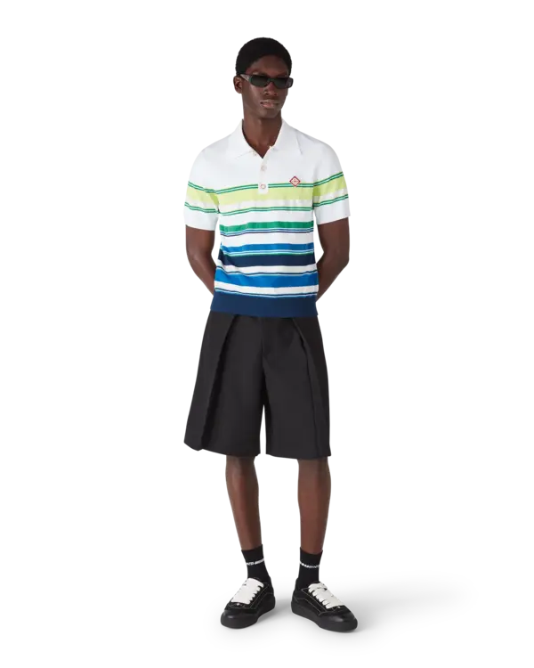 Casablanca Gradient Stripe Short Sleeve Polo Shirt
