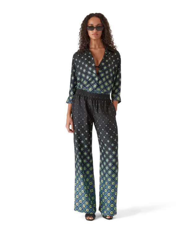 Casablanca Degrade Monogram Silk Trousers