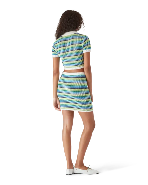 Casablanca Stripe Short Sleeve Polo Shirt - Multicolor