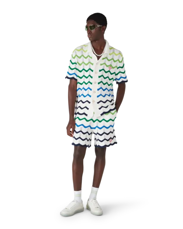 Casablanca Wave Knitted Shorts - Multicolor