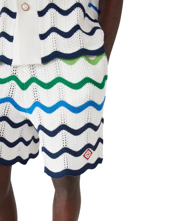 Casablanca Wave Knitted Shorts - Multicolor