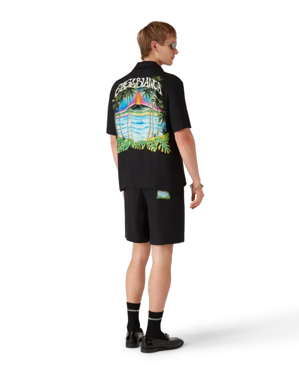 Casablanca Volcano Short Sleeve Jacquard Shirt - Multicolor