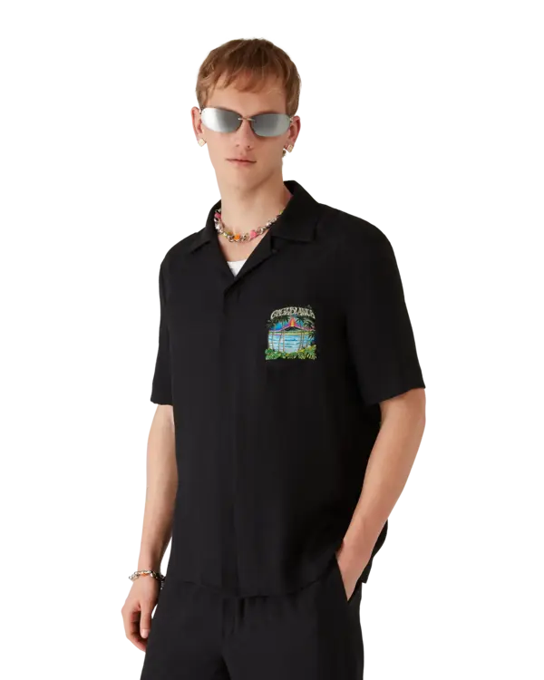 Casablanca Volcano Short Sleeve Jacquard Shirt - Multicolor