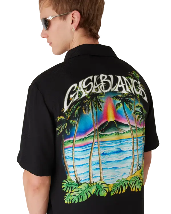 Casablanca Volcano Short Sleeve Jacquard Shirt - Multicolor