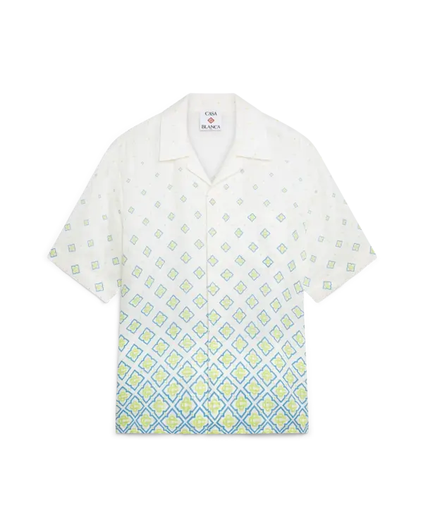 Casablanca Degrade Monogram Short Sleeve Linen Shirt - Multicolor