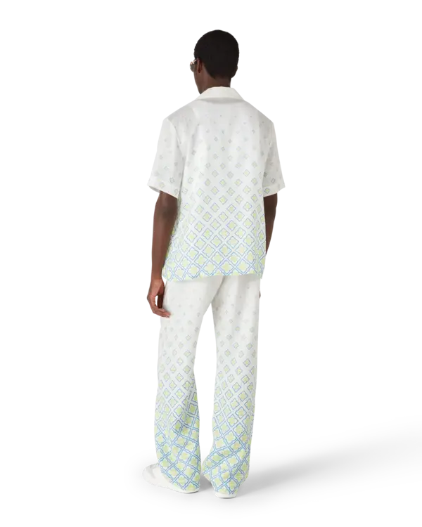 Casablanca Degrade Monogram Short Sleeve Linen Shirt - Multicolor