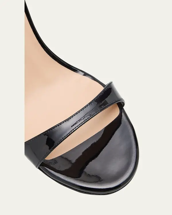 STUART WEITZMAN Nudist Ii Patent Ankle-strap Sandals - Black