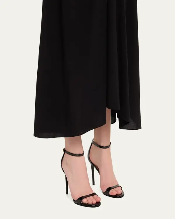 STUART WEITZMAN Nudist Ii Patent Ankle-strap Sandals - Black