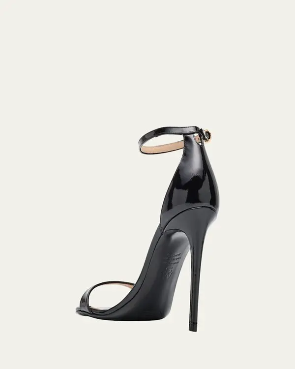 STUART WEITZMAN Nudist Ii Patent Ankle-strap Sandals - Black