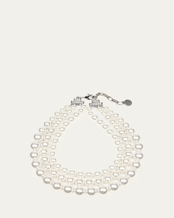 BEN-AMUN Triple Strand Necklace - Pearl