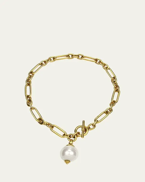 BEN-AMUN Pearly Chain-link Short Necklace - Gold