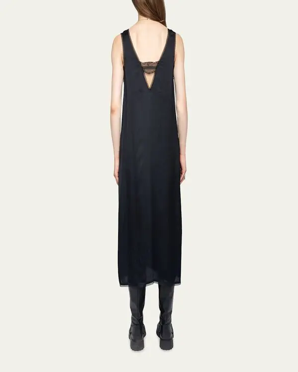 Zadig&Voltaire Renzo Satin Slip Dress - Black