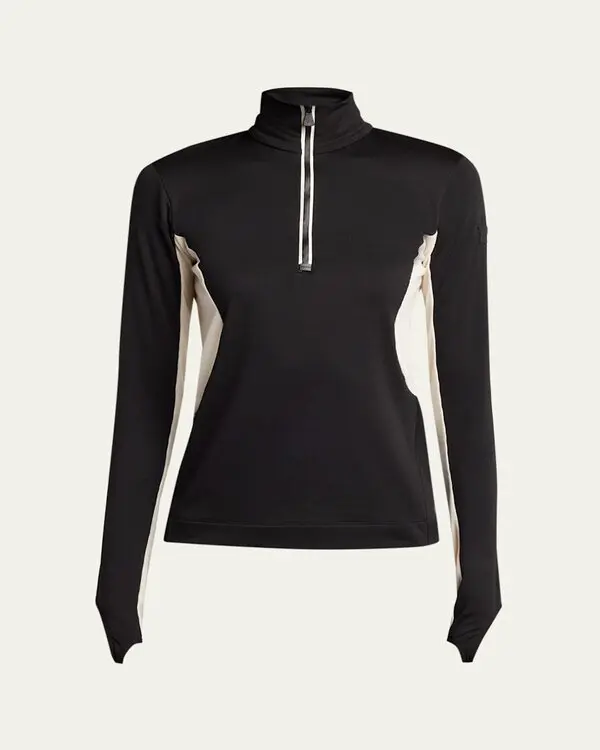 Moncler Polartec Base Layer Zip Turtleneck - Black