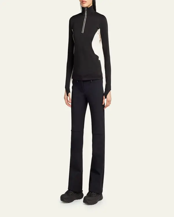 Moncler Polartec Base Layer Zip Turtleneck - Black