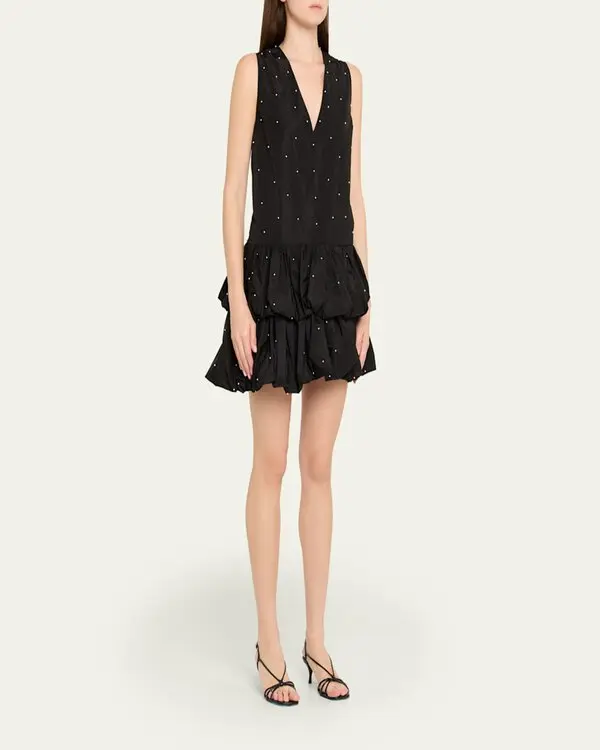 Sea Alberta Embellished Bubble-hem Mini Dress