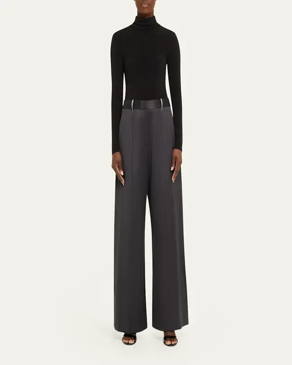 GRACE LING Claw Belt Loop Wool Trousers
