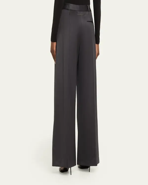 GRACE LING Claw Belt Loop Wool Trousers