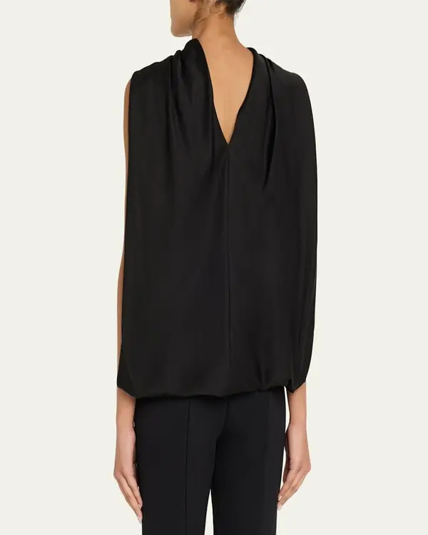 Simkhai Scarlett Satin Cape Top - Black