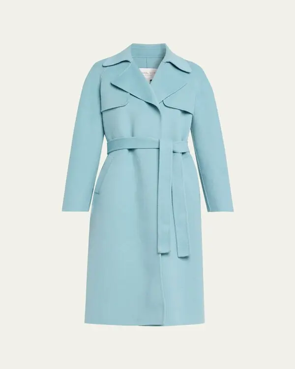 Michael Kors Wrap-front Wool Coat - Seaglass
