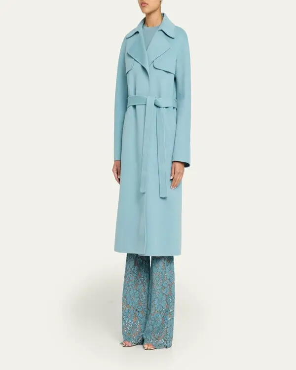 Michael Kors Wrap-front Wool Coat - Seaglass