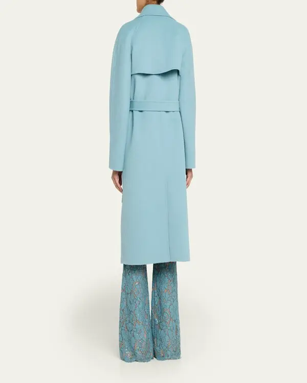 Michael Kors Wrap-front Wool Coat - Seaglass