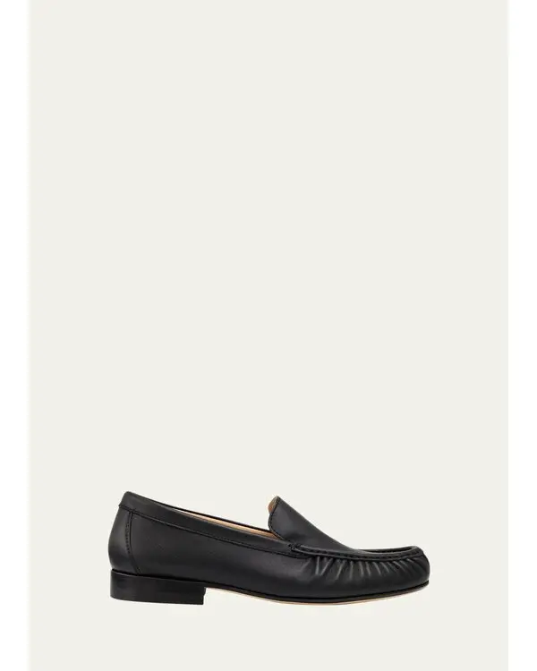 Manolo Blahnik Leonda Leather Loafers - Black