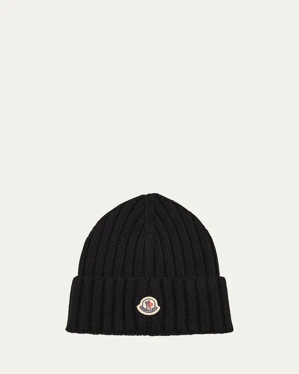 Moncler Ribbed Beanie - Black