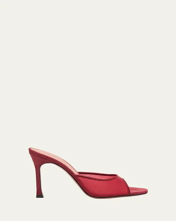 Amina Muaddi 95mm Alexa Mesh Mule Pumps
