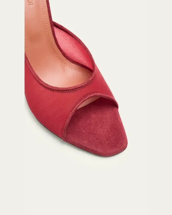 Amina Muaddi 95mm Alexa Mesh Mule Pumps