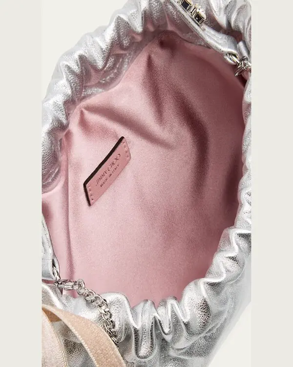 JIMMY CHOO Mini Metallic Leather Top-handle Bag