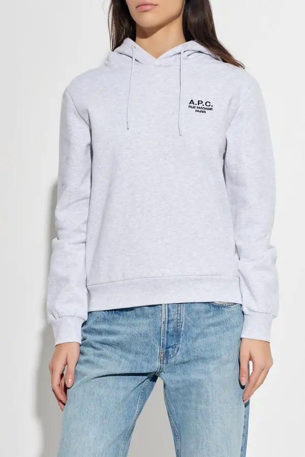 A.p.c. Sweatshirt With Embroidered Logo - Grey