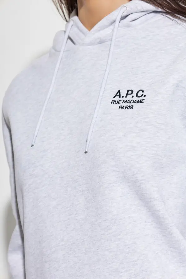 A.p.c. Sweatshirt With Embroidered Logo - Grey