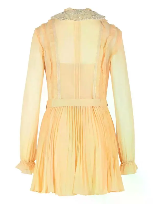 SELF-PORTRAIT Pleated Mini Dress - Neutrals