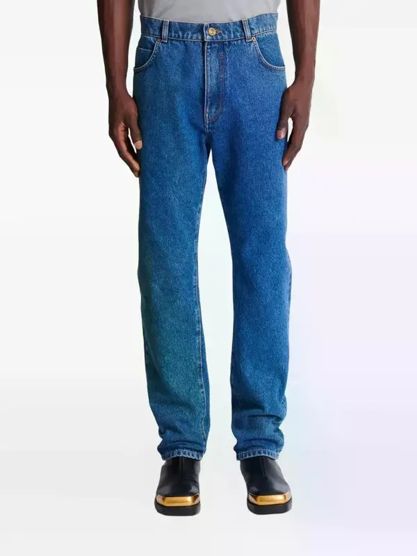 Balmain Straight-cut Cotton Jeans - Blue