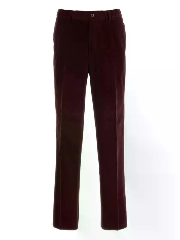 Fendi Logo Detail Cotton Trousers