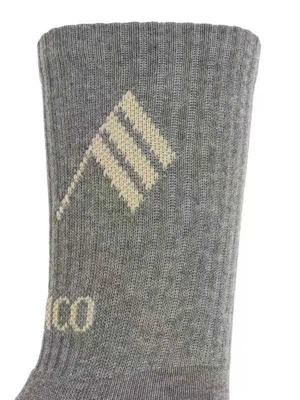 Attico Logo-detail Ribbed Socks - Grey