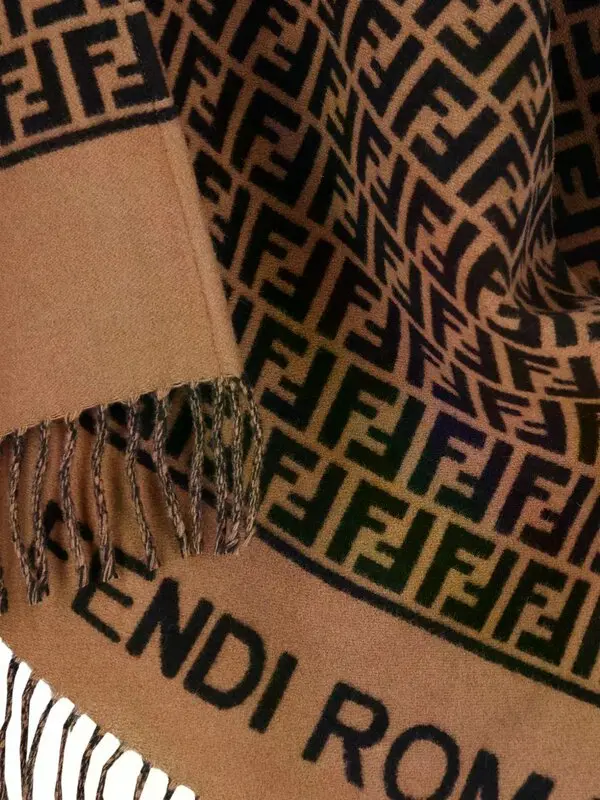 Fendi Ff-motif Fringed Poncho