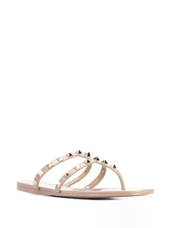Valentino Garavani Rockstud Flat Sandals - Neutrals