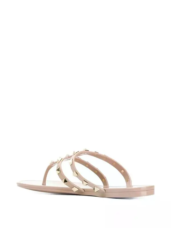 Valentino Garavani Rockstud Flat Sandals - Neutrals